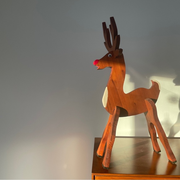 Holiday | Vintage Wooden Rudolph The Red Nosed Reindeer | Poshmark